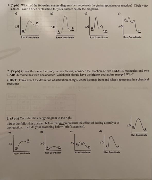 Solved 1. (5 pts) Which of the following energy diagrams | Chegg.com