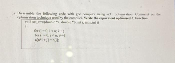 Solved 1) Disassmble the following code with gec compiler | Chegg.com