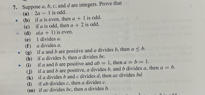 Solved 7. Suppose a,b,c, and d are integers. Prove that (a) | Chegg.com