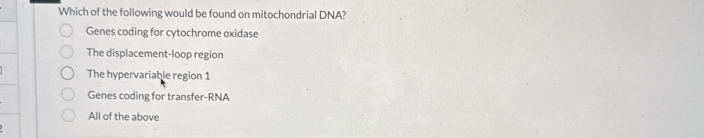 Solved Which of the following would be found on | Chegg.com