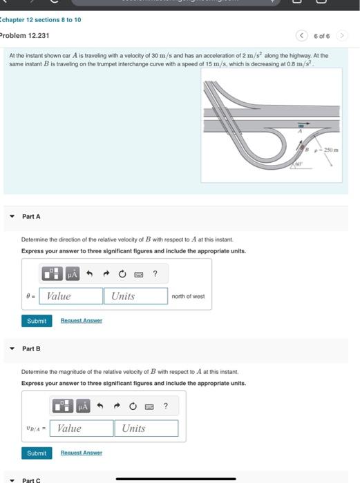 Solved At the instant shown car A is traveling with a | Chegg.com