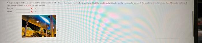 Solved the viewable area is 5555 g s guare nuefer iength | Chegg.com