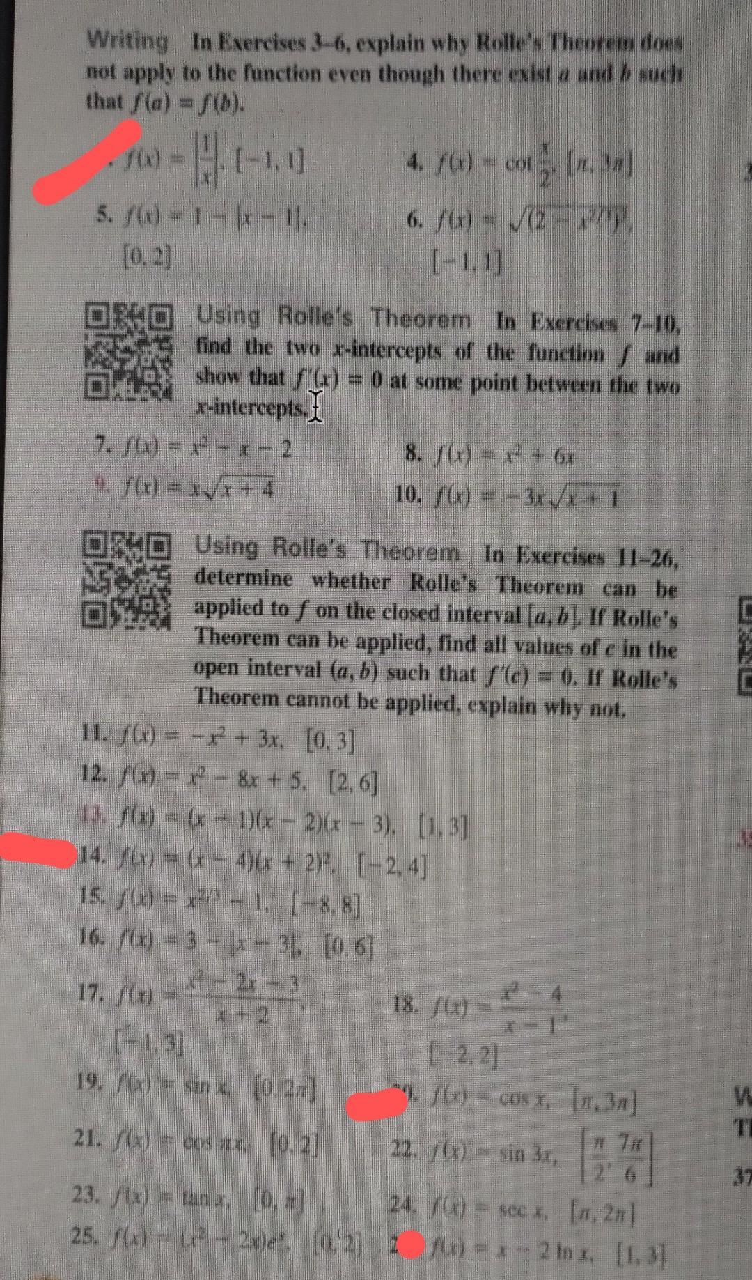 Solved Writing In Exercises 3-6, explain why Rolle's Theorem | Chegg.com