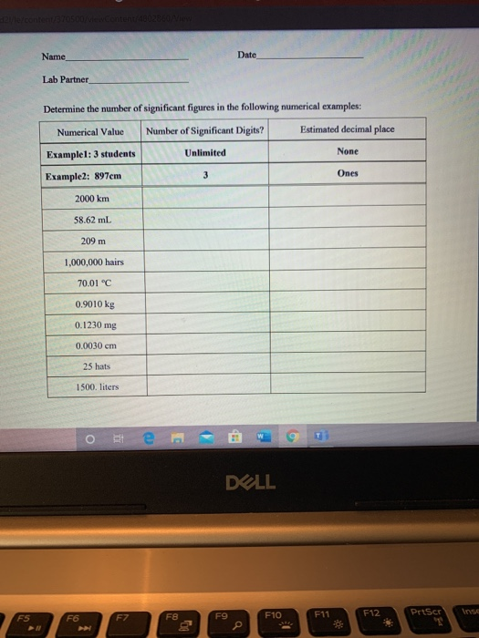 Solved Determine the number of significant figures in the | Chegg.com