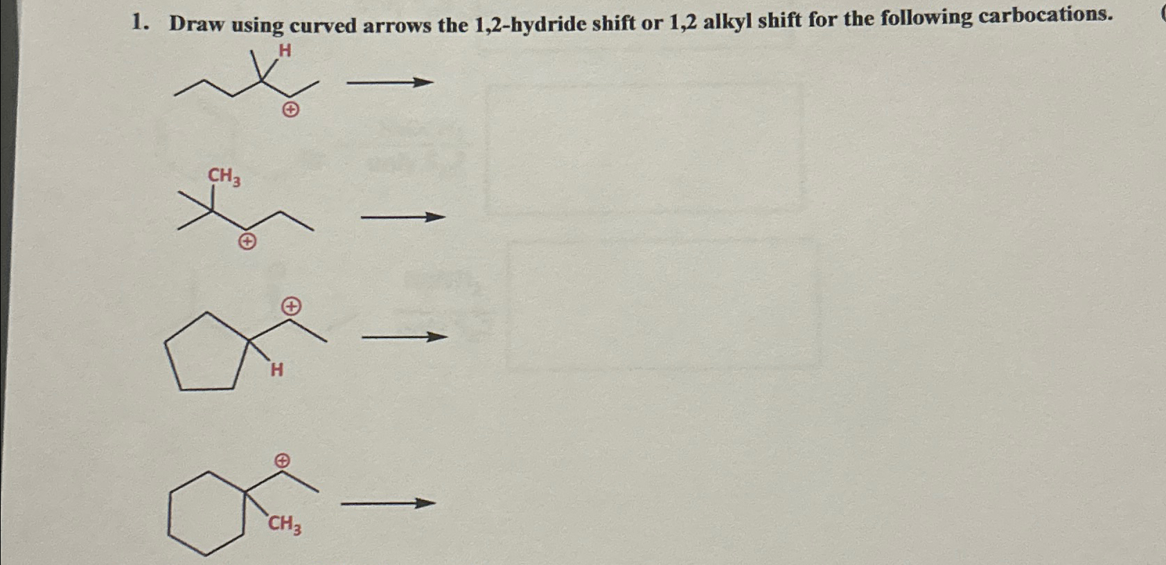 Solved Draw using curved arrows the 1,2 -hydride shift or | Chegg.com