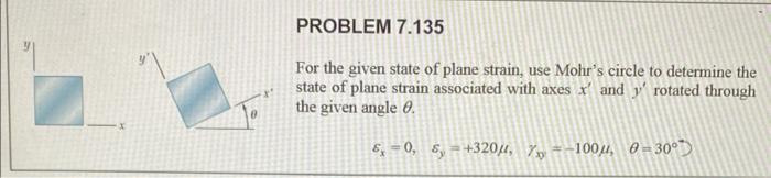 Solved For the given state of plane strain, use Mohr's | Chegg.com