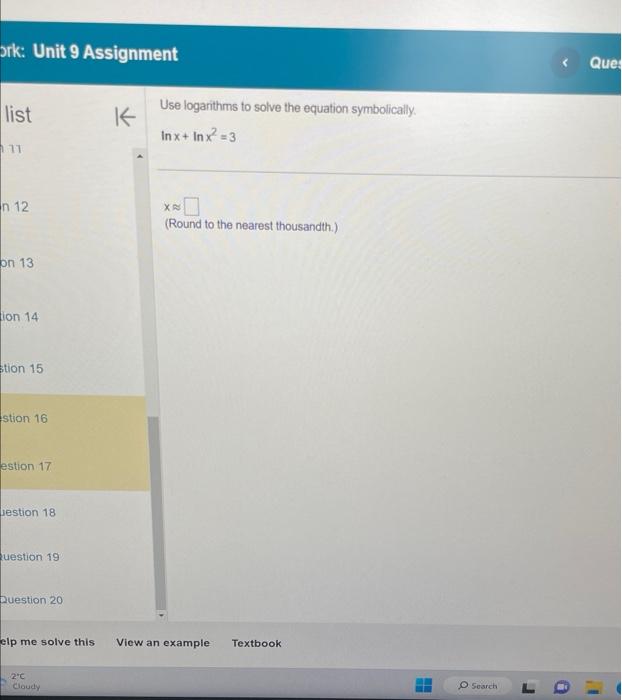 Solved Use logarithms to solve the equation symbolically. | Chegg.com