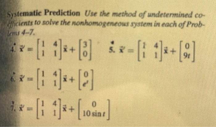 Solved Systematic Prediction Use The Method Of Undetermined