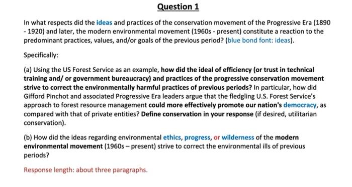 Question 1 In what respects did the ideas and | Chegg.com