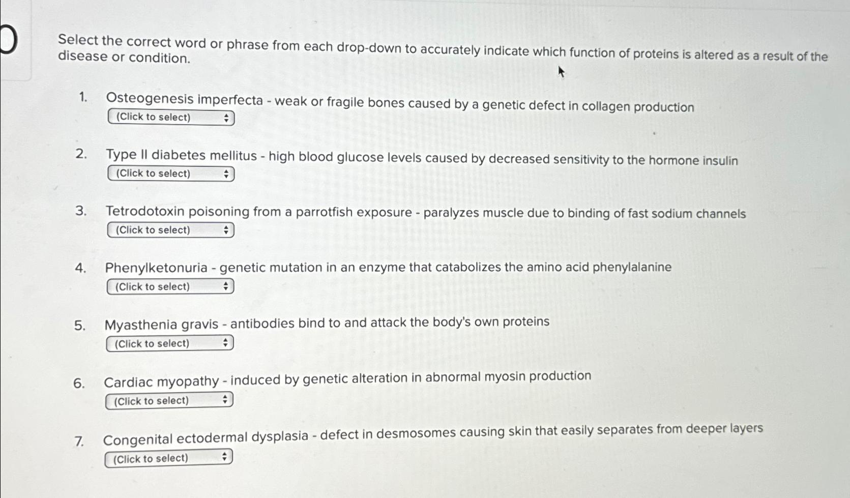 Solved Select the correct word or phrase from each drop-down | Chegg.com