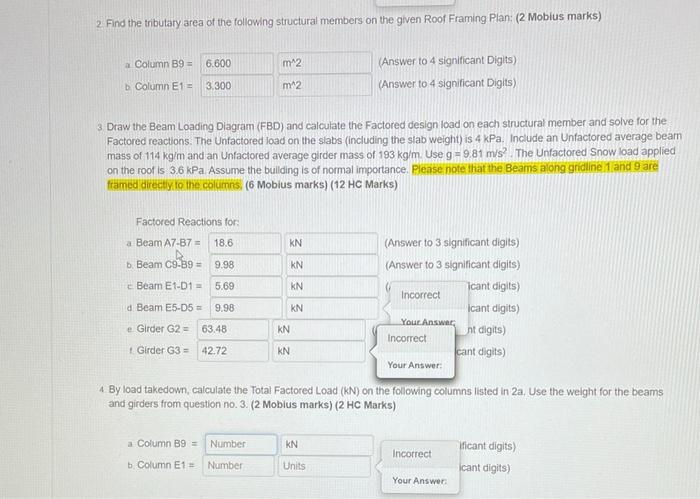 Solved Column B9 and Column E1 Total Factored Load by load | Chegg.com