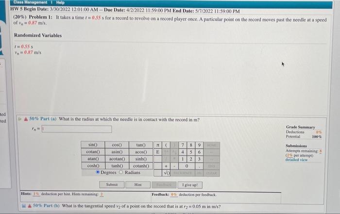 Solved Class Management Help HW 5 Begin Date: 3/30/2022 | Chegg.com