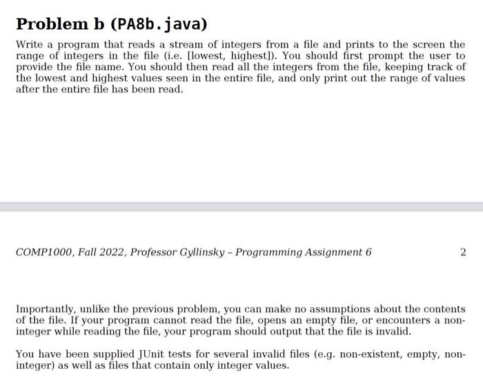 Solved Problem B Pa8bjava Write A Program That Reads A