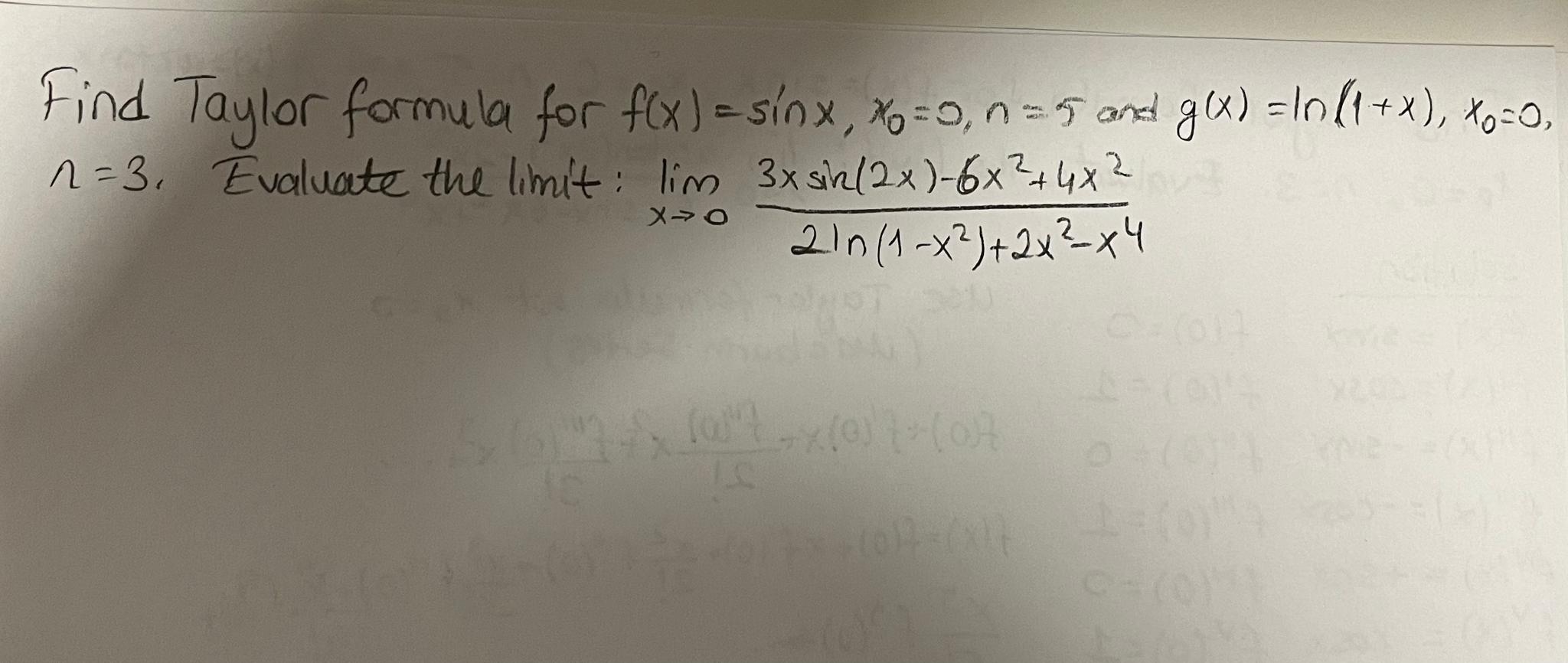 Solved Find Taylor formula for f(x)=sinx,x0=0,n=5 ﻿and | Chegg.com