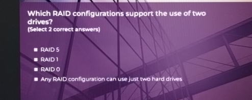 Solved Which RAID configurations support the use of two | Chegg.com