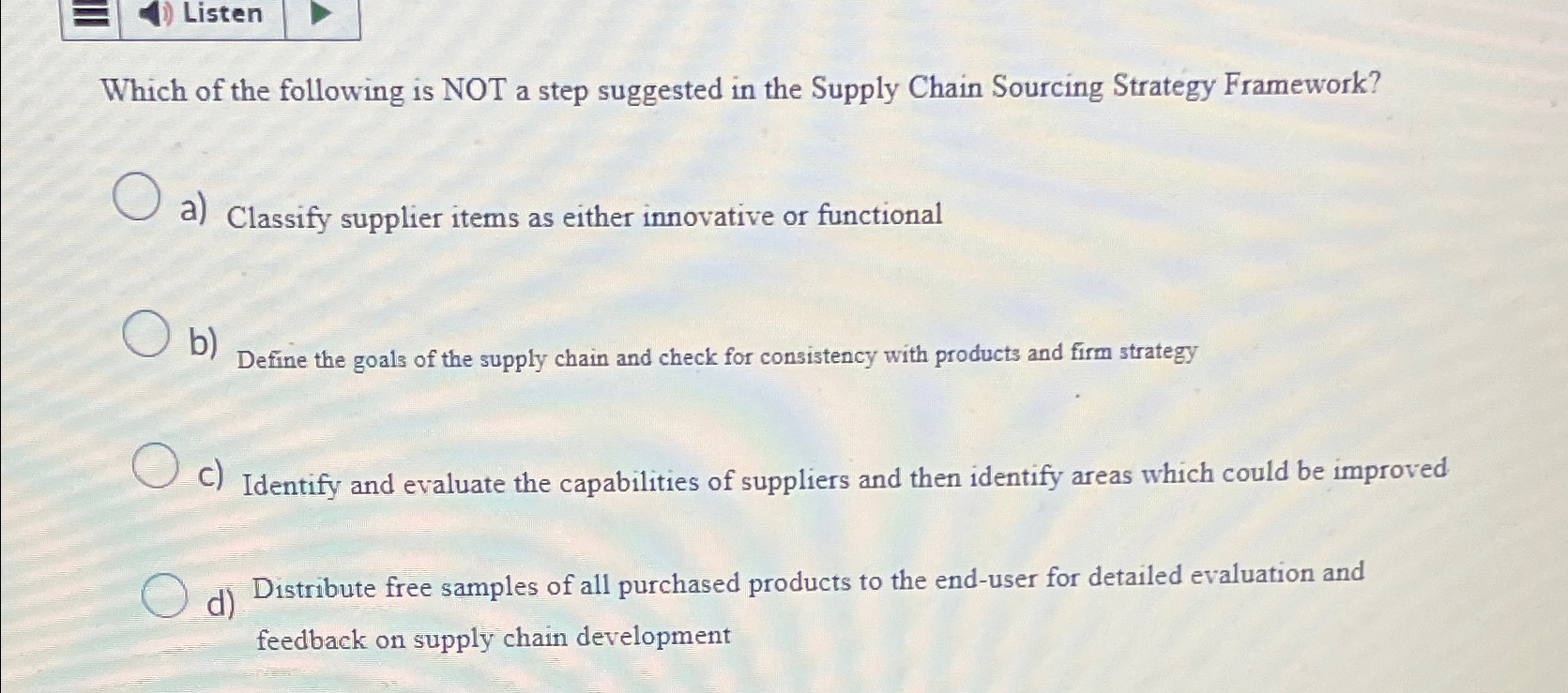Solved ListenWhich of the following is NOT a step suggested | Chegg.com