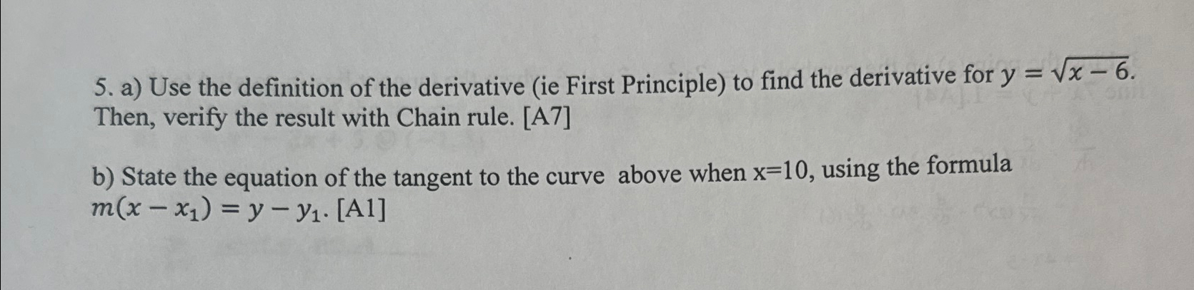 Solved a) ﻿Use the definition of the derivative (ie First | Chegg.com