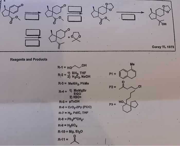 Solved Uno Corey TL 1973 Reagents and Products R4 = HOVOH 1) | Chegg.com