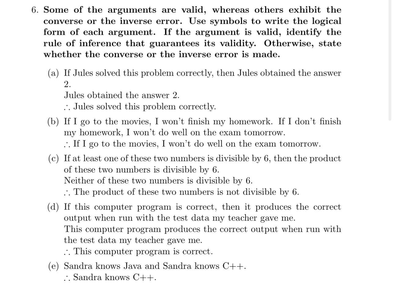 Solved Some of the arguments are valid, whereas others | Chegg.com