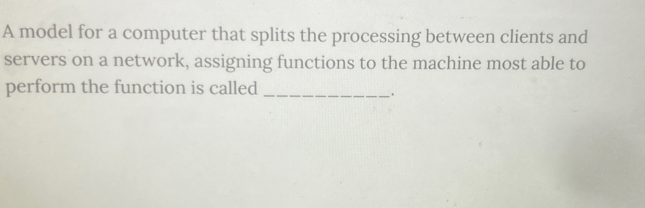 Solved A model for a computer that splits the processing | Chegg.com