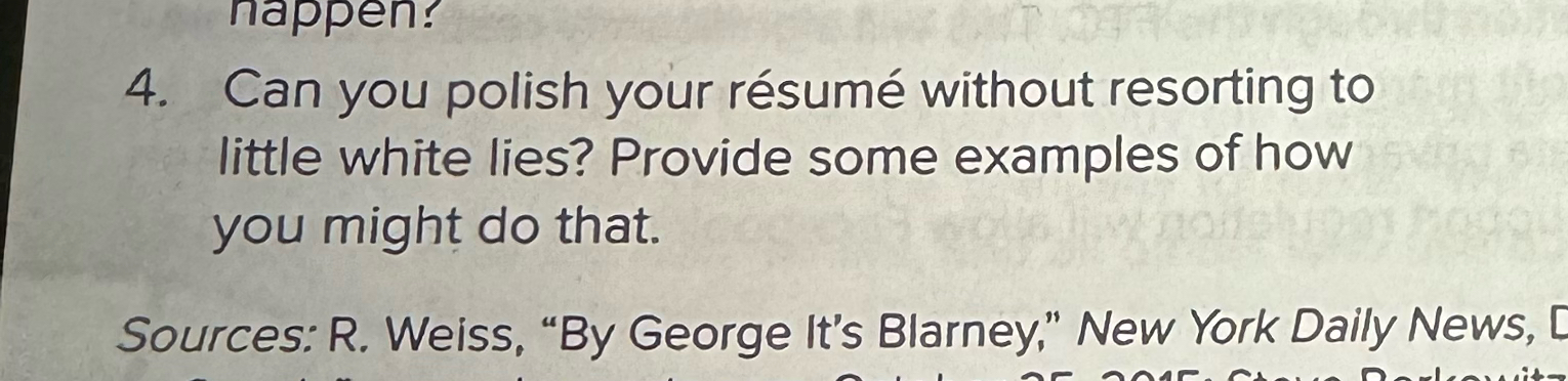 Solved Can you polish your résumé ﻿without resorting to | Chegg.com