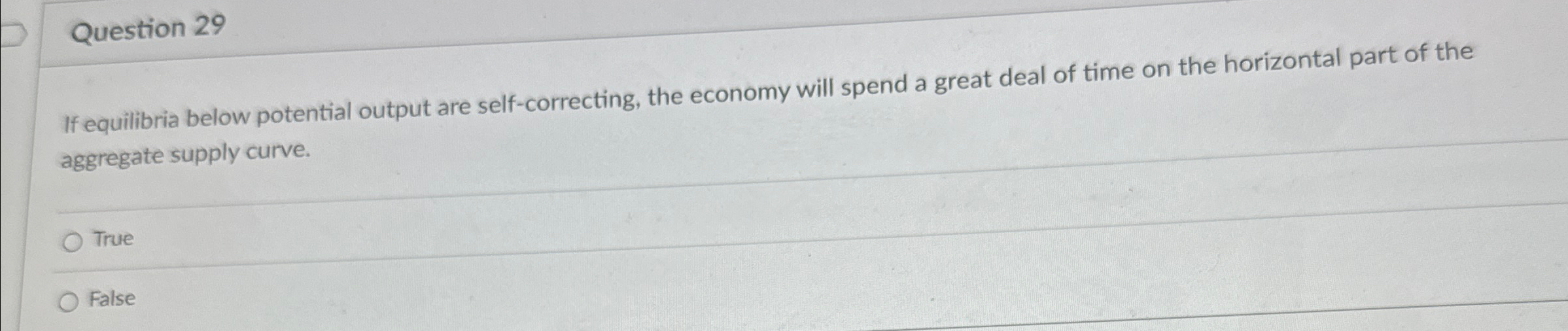 Solved Question 29If equilibria below potential output are | Chegg.com