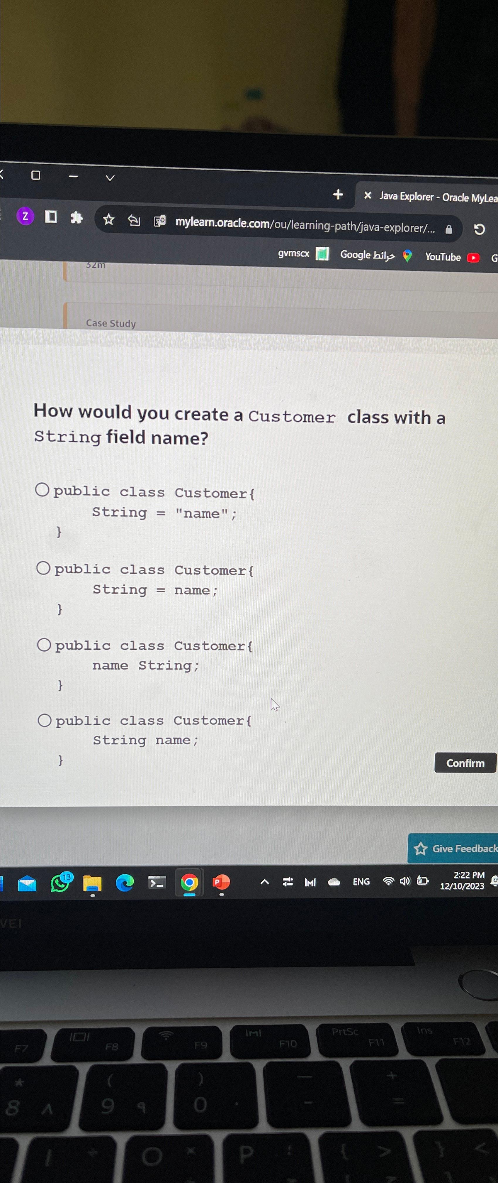 Solved How would you create a Customer class with a string | Chegg.com