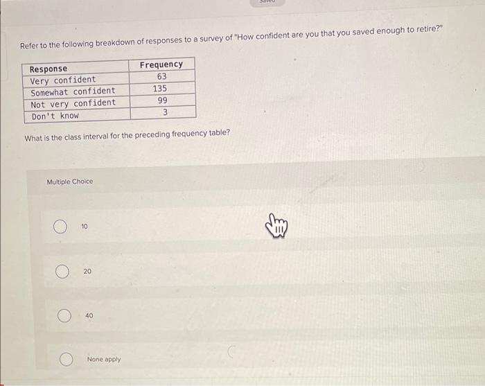 Solved Refer to the following breakdown of responses to a | Chegg.com
