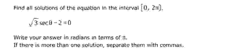 Solved Find all solutions of the equation in the interval | Chegg.com