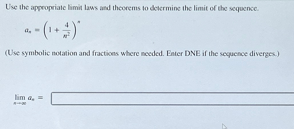 Solved Use the appropriate limit laws and theorems to | Chegg.com