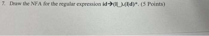Solved 7. Draw the NFA for the regular expression id | Chegg.com