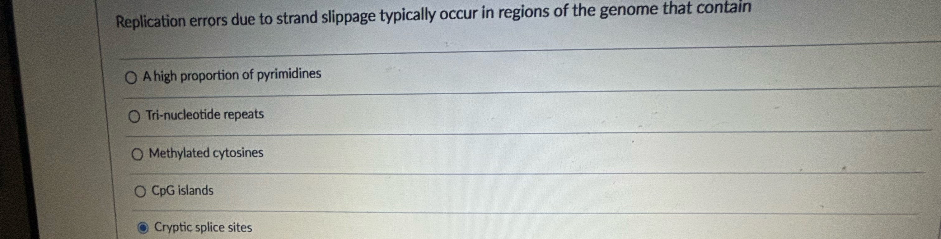Solved Replication errors due to strand slippage typically | Chegg.com