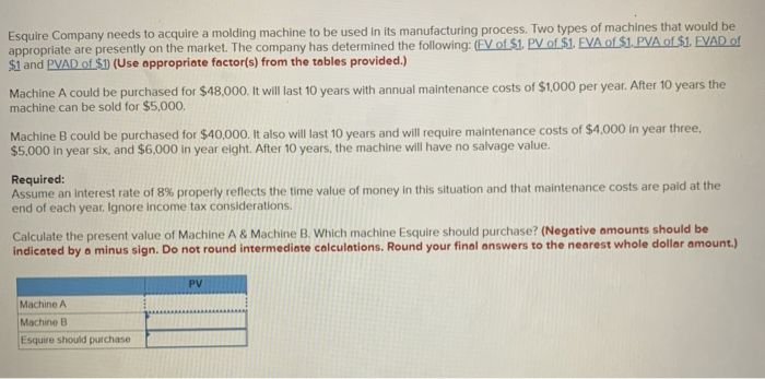 Solved Calculate the present value of Machine A and Machine | Chegg.com