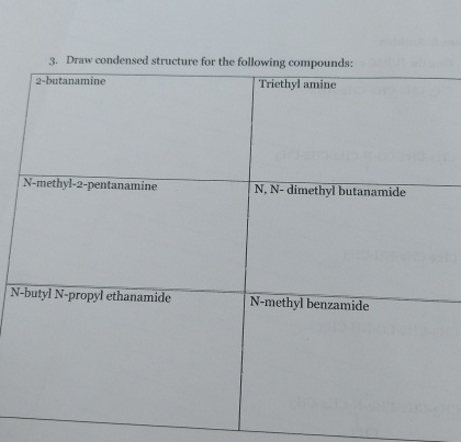 Solved Draw condensed structure for the following | Chegg.com