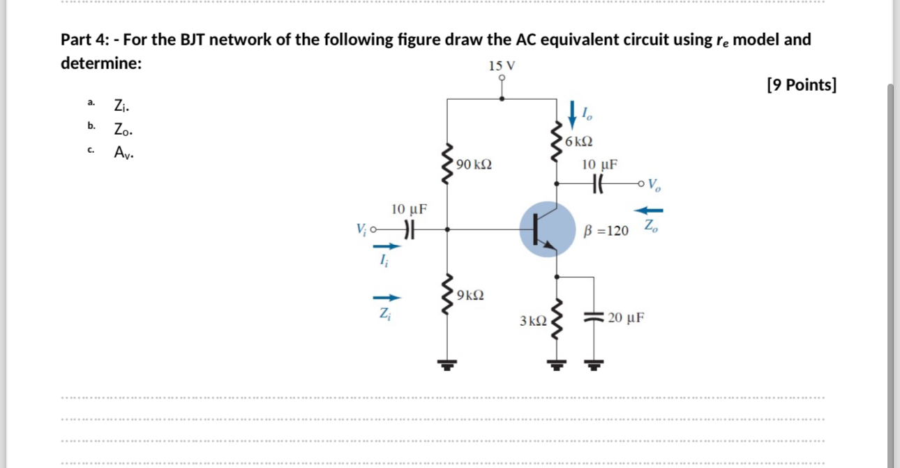 Solved Part 4: - ﻿For the BJT network of the following | Chegg.com