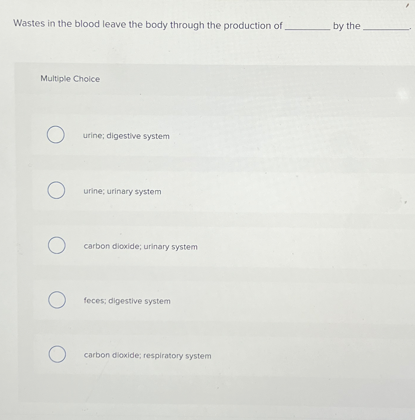 Solved Wastes in the blood leave the body through the | Chegg.com