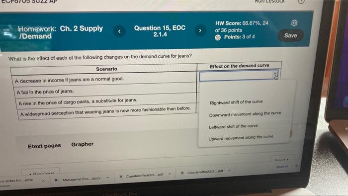 Solved Homework: Ch. 2 Supply /Demand What is the effect of | Chegg.com
