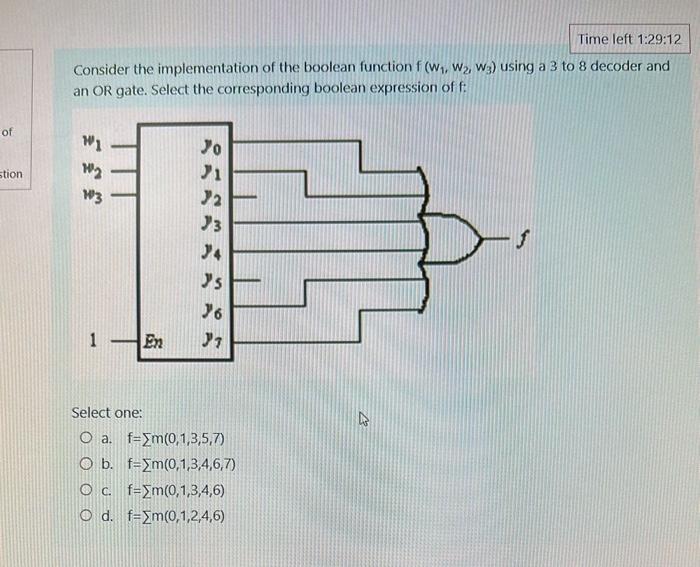 Solved Time left 1:29:12 Consider the implementation of the | Chegg.com
