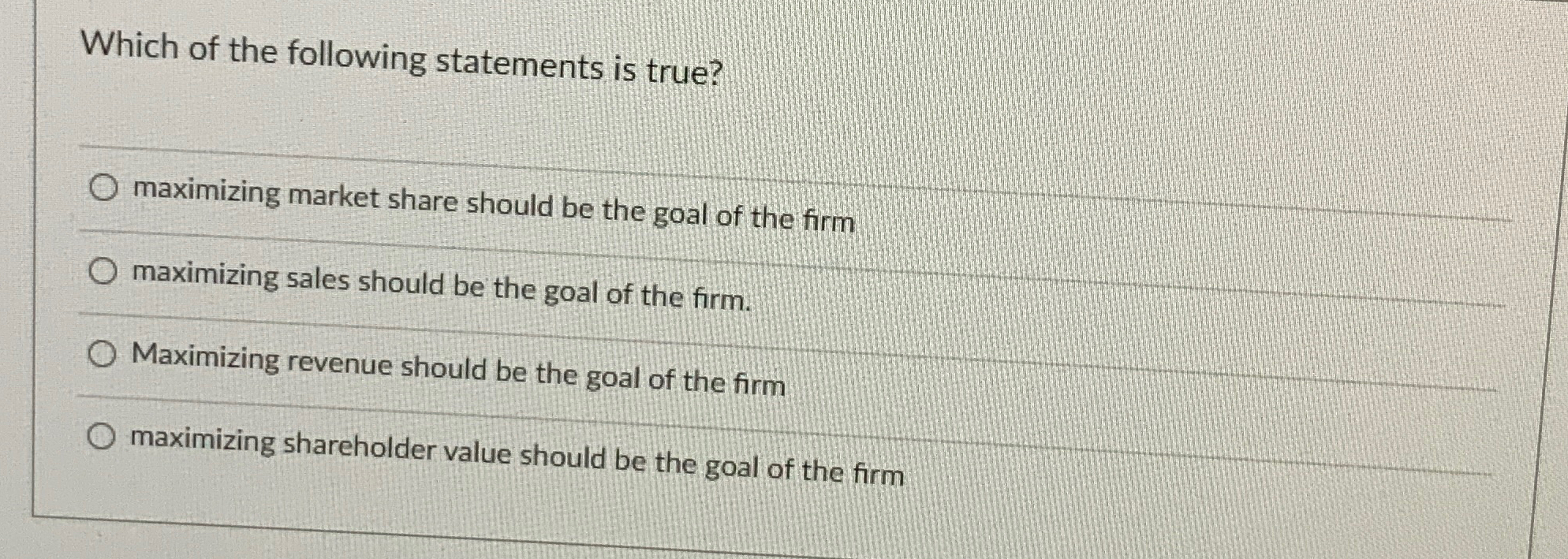 Solved Which of the following statements is true?maximizing | Chegg.com Solved Which of the following statements is true?maximizing | Chegg.com