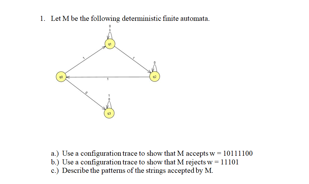 Solved Let M be the following deterministic finite | Chegg.com