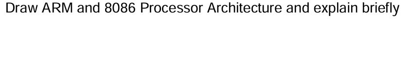 Solved Draw ARM and 8086 ﻿Processor Architecture and explain | Chegg.com