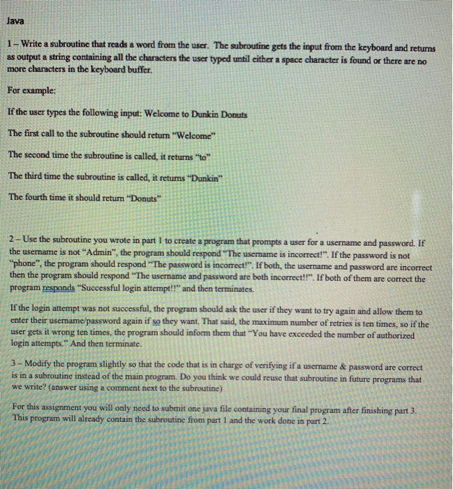 Solved Java 1- Write a subroutine that reads a word from the | Chegg.com | Chegg.com