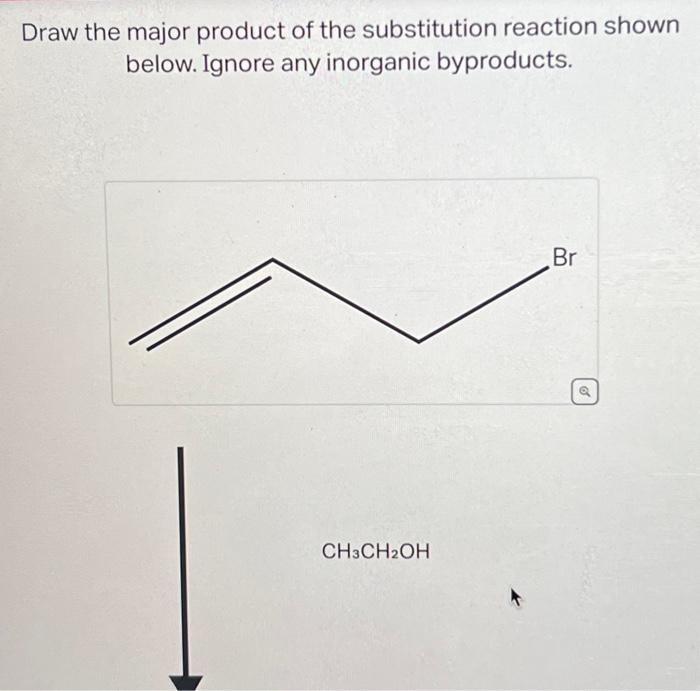 Solved Draw the major product of the substitution reaction | Chegg.com