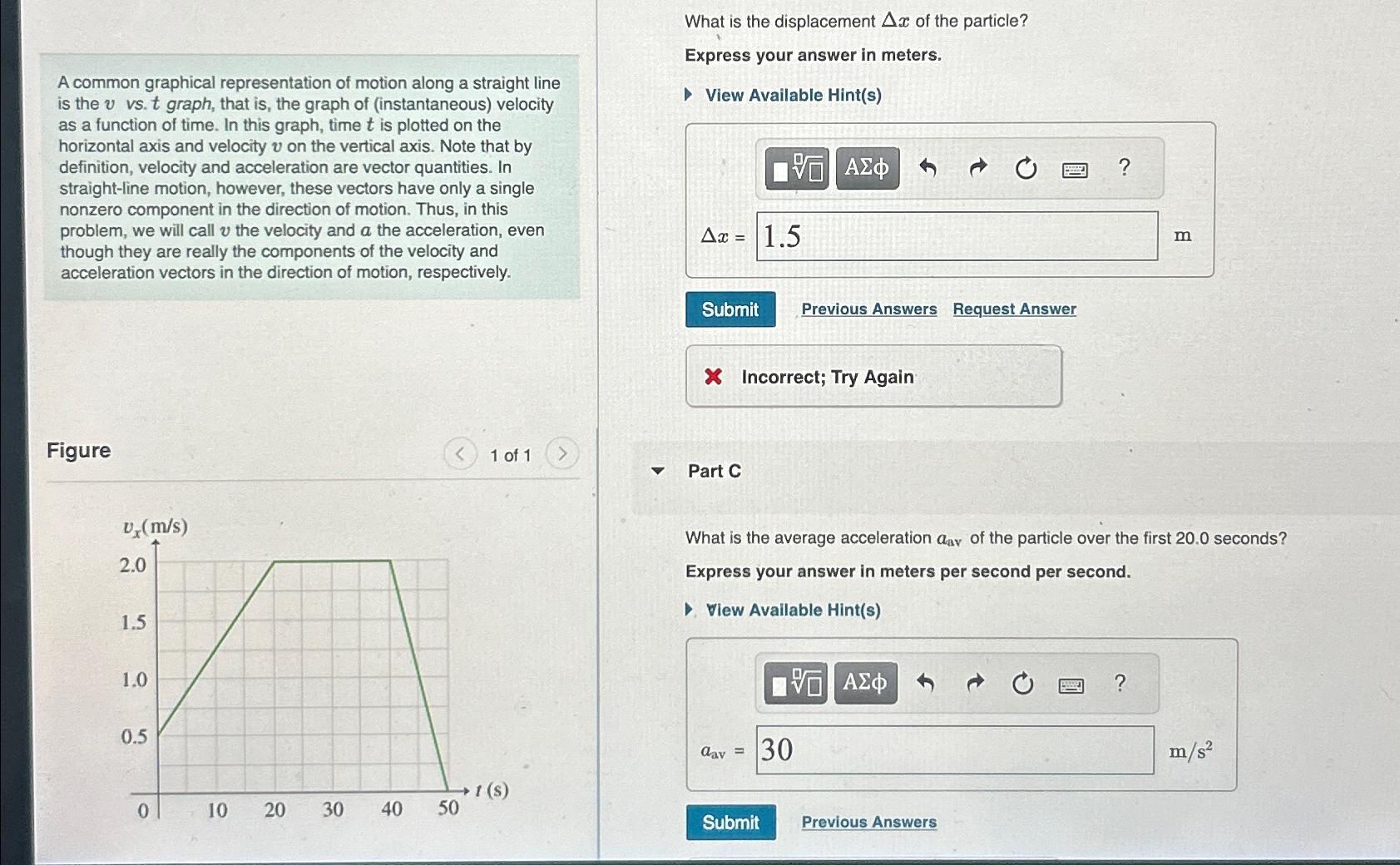 Solved What is the displacement if the thr particle?What is | Chegg.com