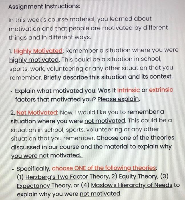 Solved Assignment Instructions: In this week's course | Chegg.com