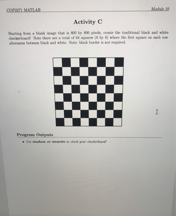 Solved Cop2271 Matlab Module 10 Activity C Starting From A 
