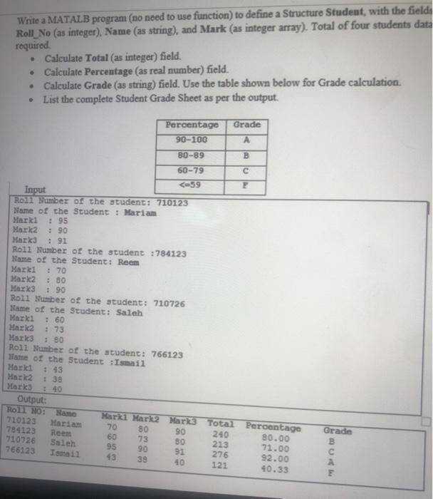 Solved Write a MATALB program (no need to use function) to | Chegg.com