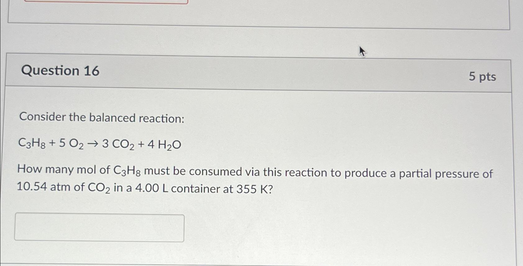 Solved Question 16\\n5 pts\\nConsider the balanced | Chegg.com Solved Question 16\\n5 pts\\nConsider the balanced | Chegg.com