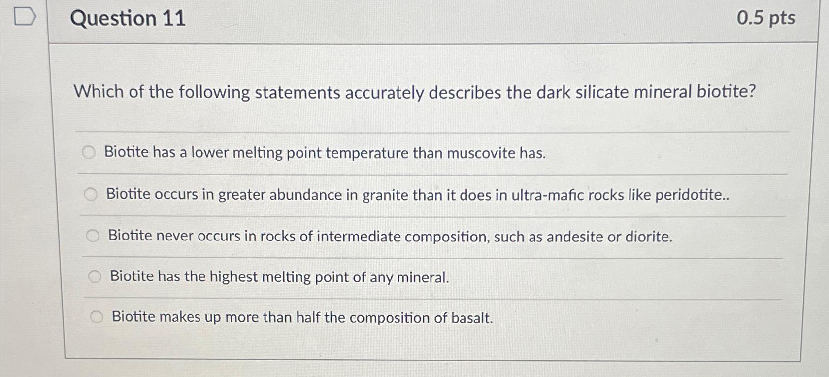 Solved Question 110.5ptsWhich of the following statements | Chegg.com