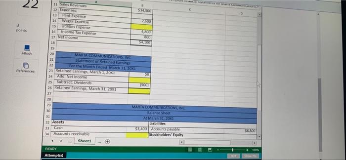 Solved noemde Relationships among Financial Statements using | Chegg.com